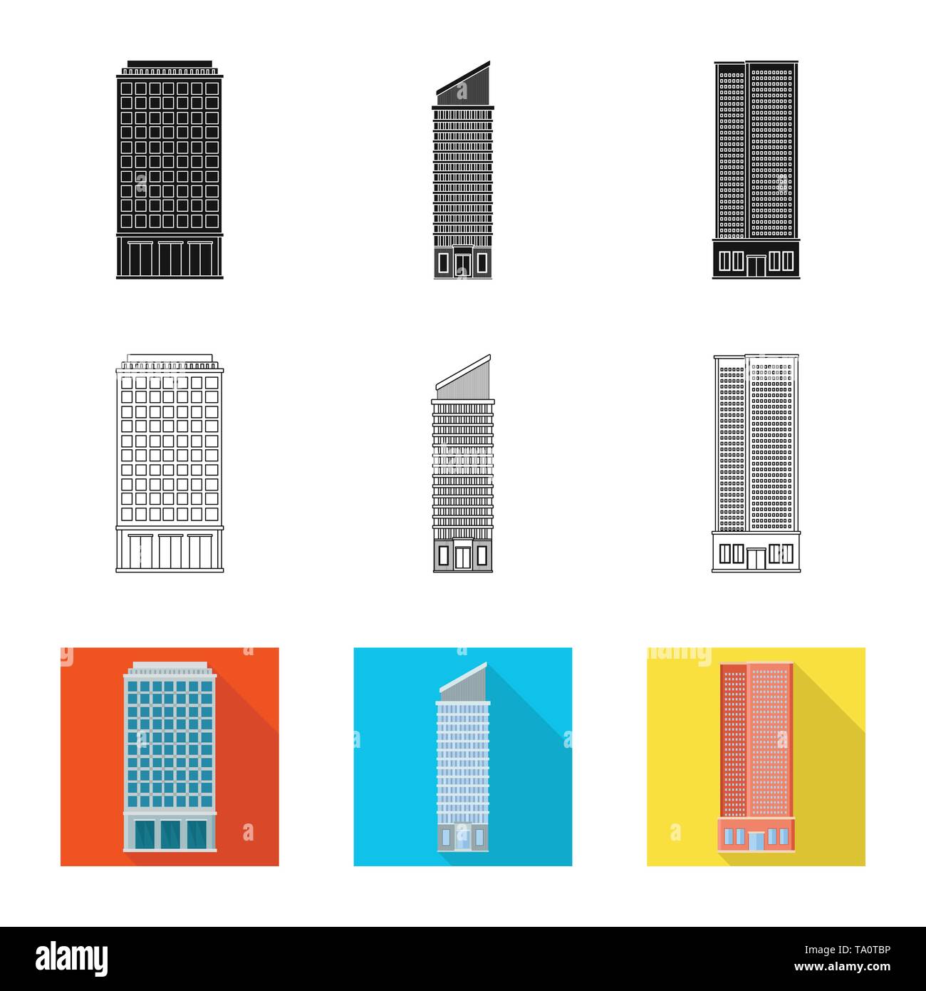 Vector illustration of municipal and center logo. Collection of ...