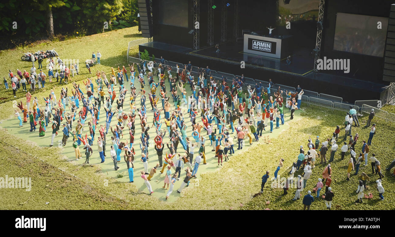 Miniature people dancing at a festival in Madurodam, The Netherlands ...