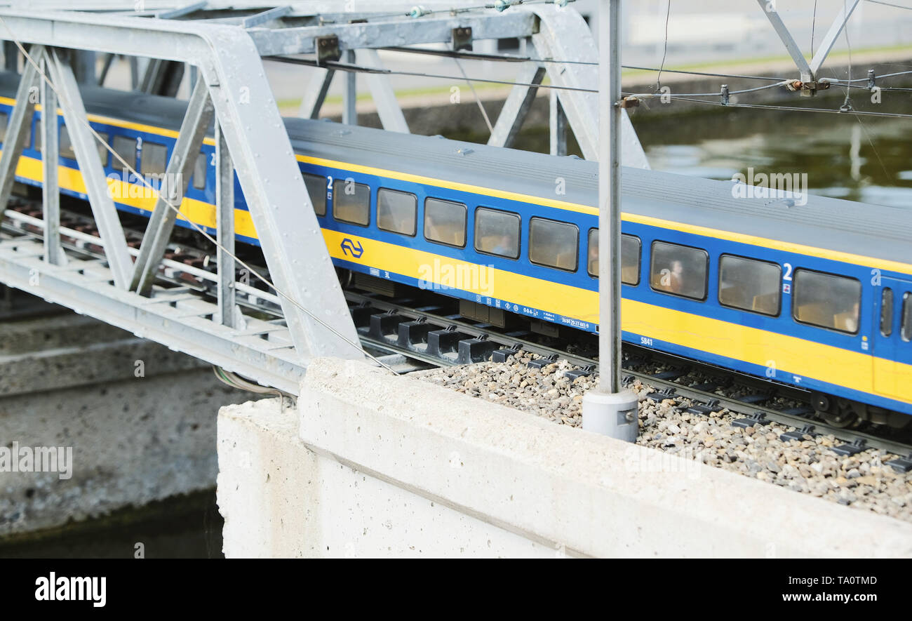Miniature train in rural landscape in Madurodam, The Netherlands Stock ...