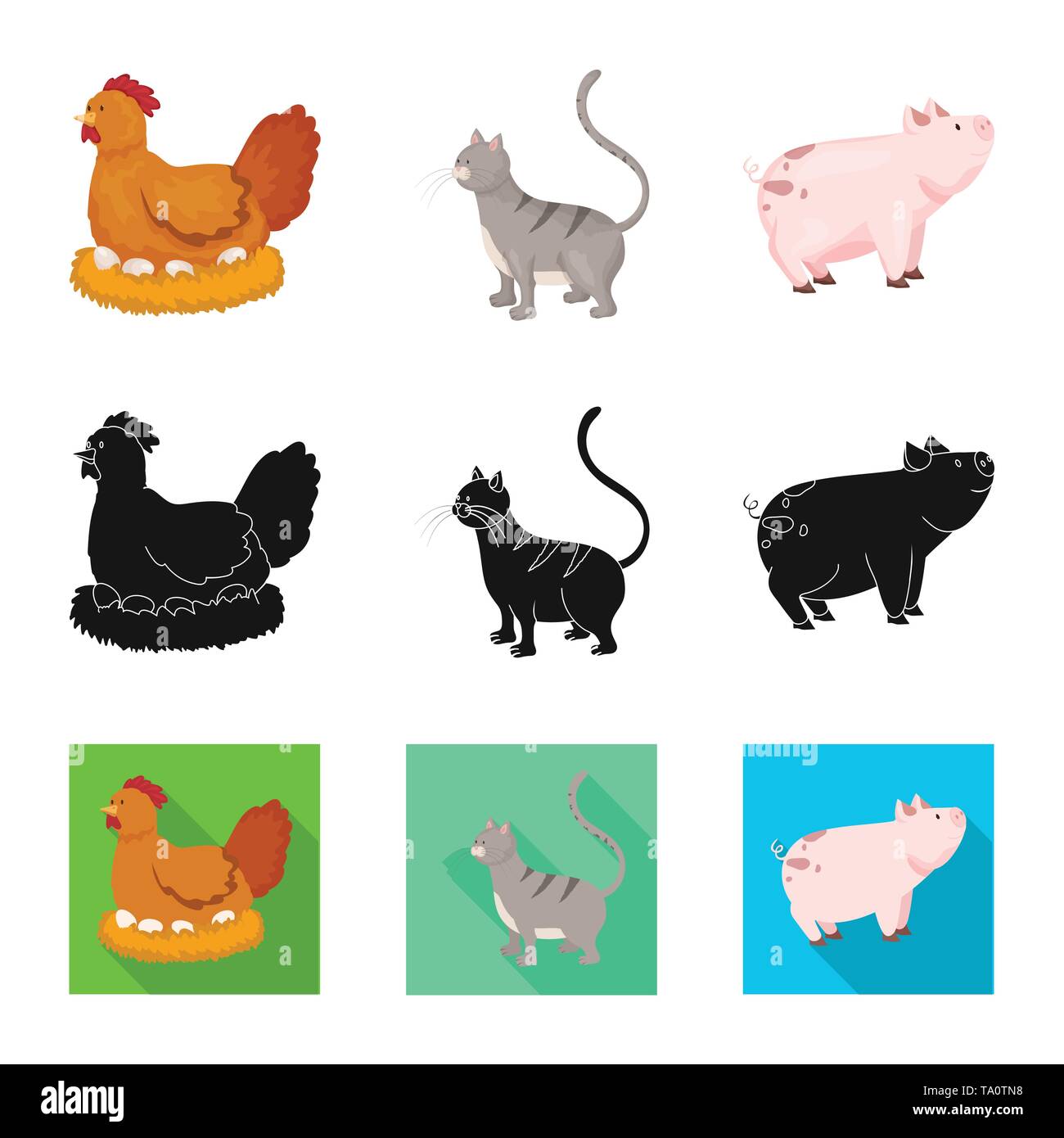 Vector illustration of breeding and kitchen logo. Set of breeding and ...