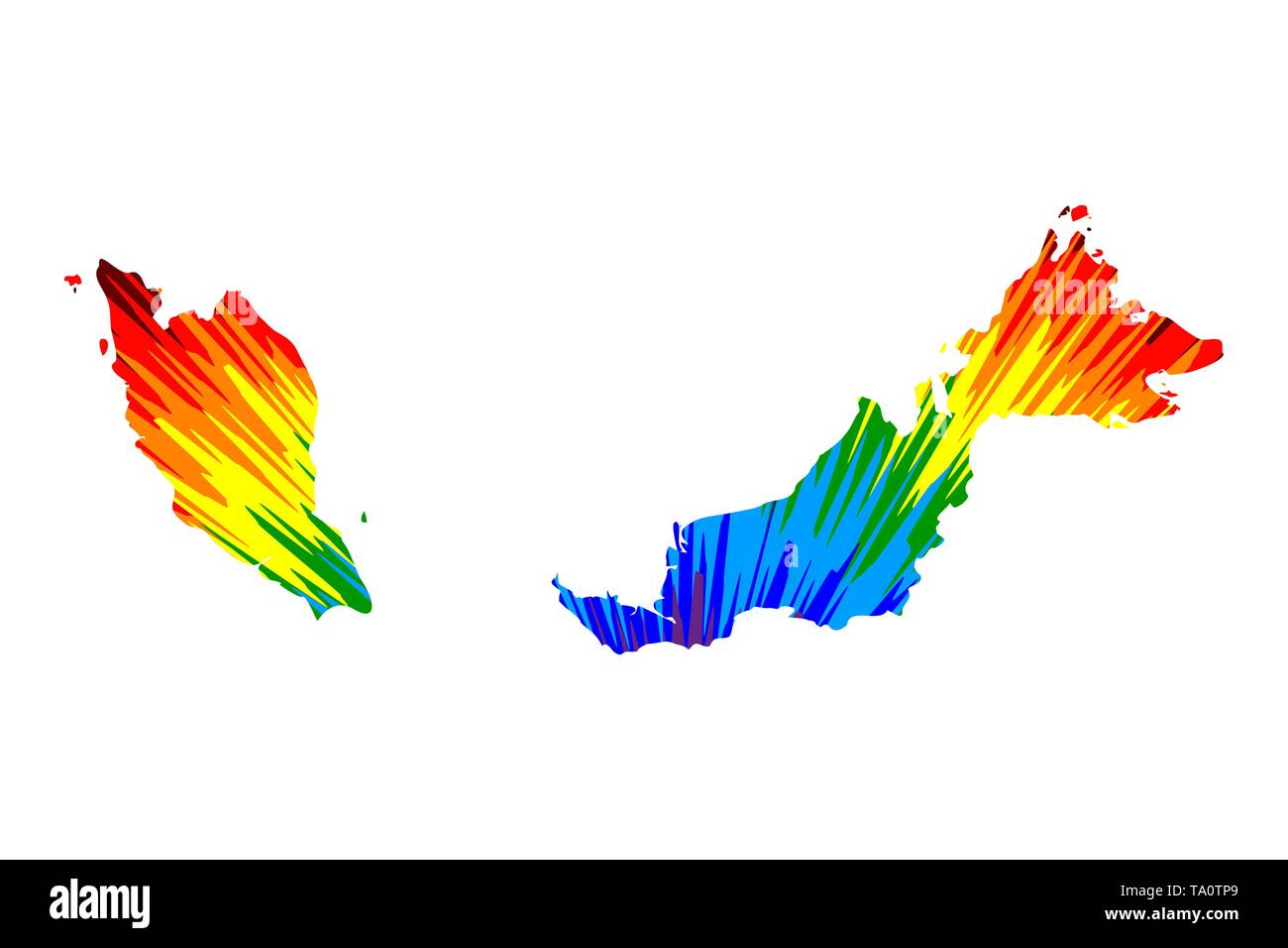 Malaysia Map Is Designed Rainbow Abstract Colorful Pattern Malaysia