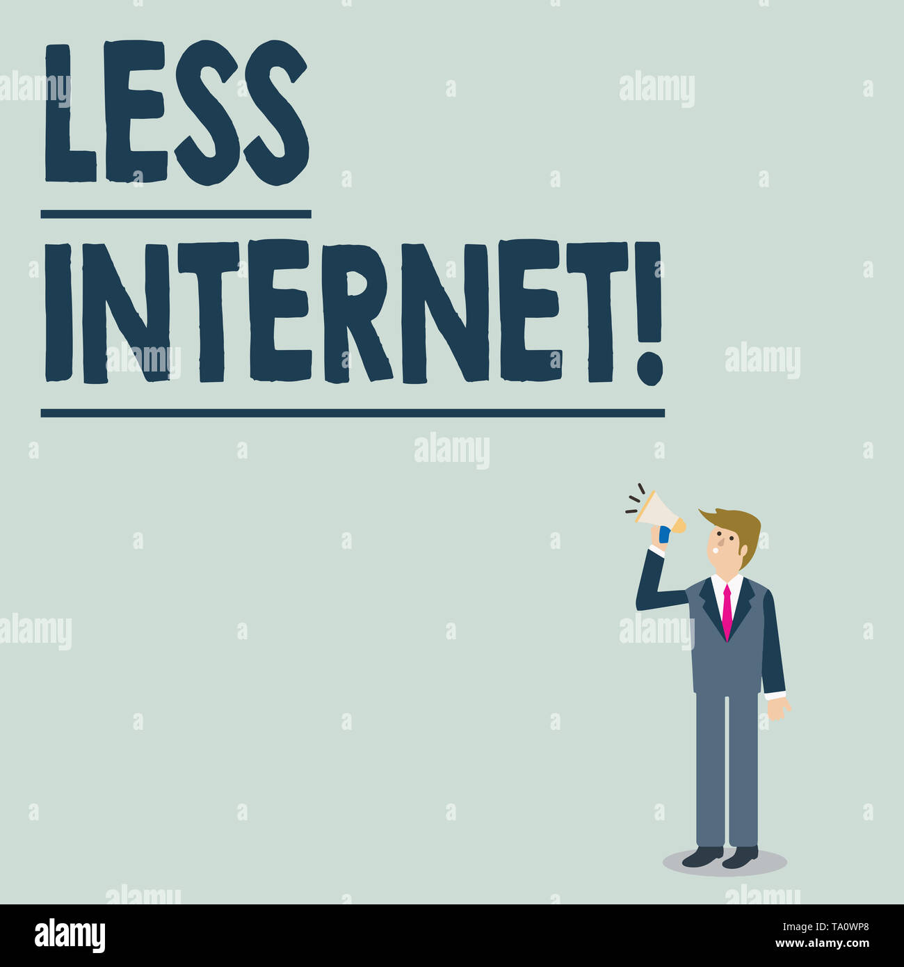 Conceptual hand writing showing Less Internet. Concept meaning Having ...