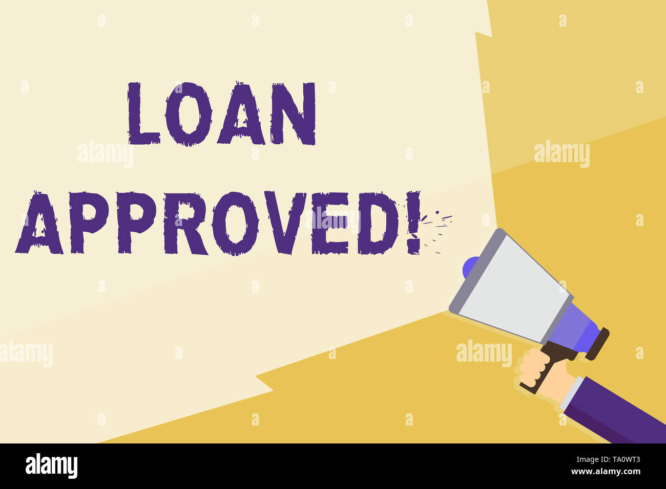 Writing note showing Loan Approved. Business concept for sum of money ...