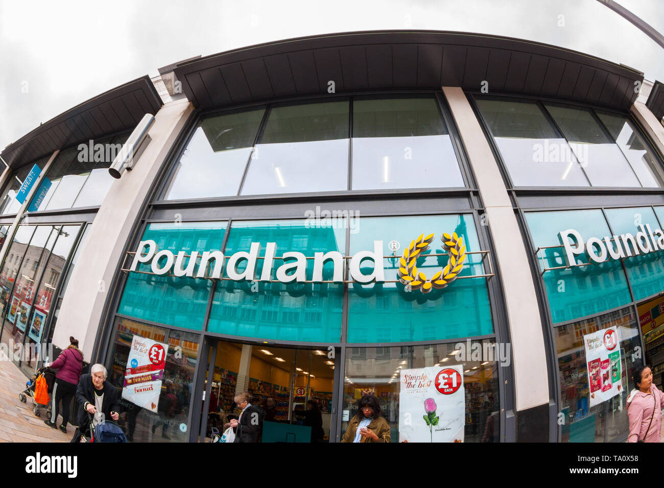 Poundland Store, fisheye view Stock Photo - Alamy