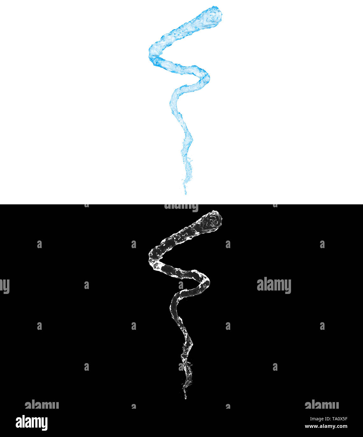 3D illustration of a blue water flow Stock Photo - Alamy