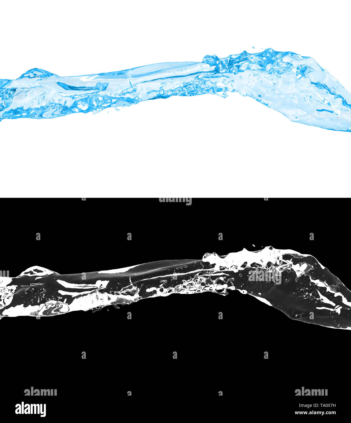 3D illustration of a blue water flow Stock Photo - Alamy