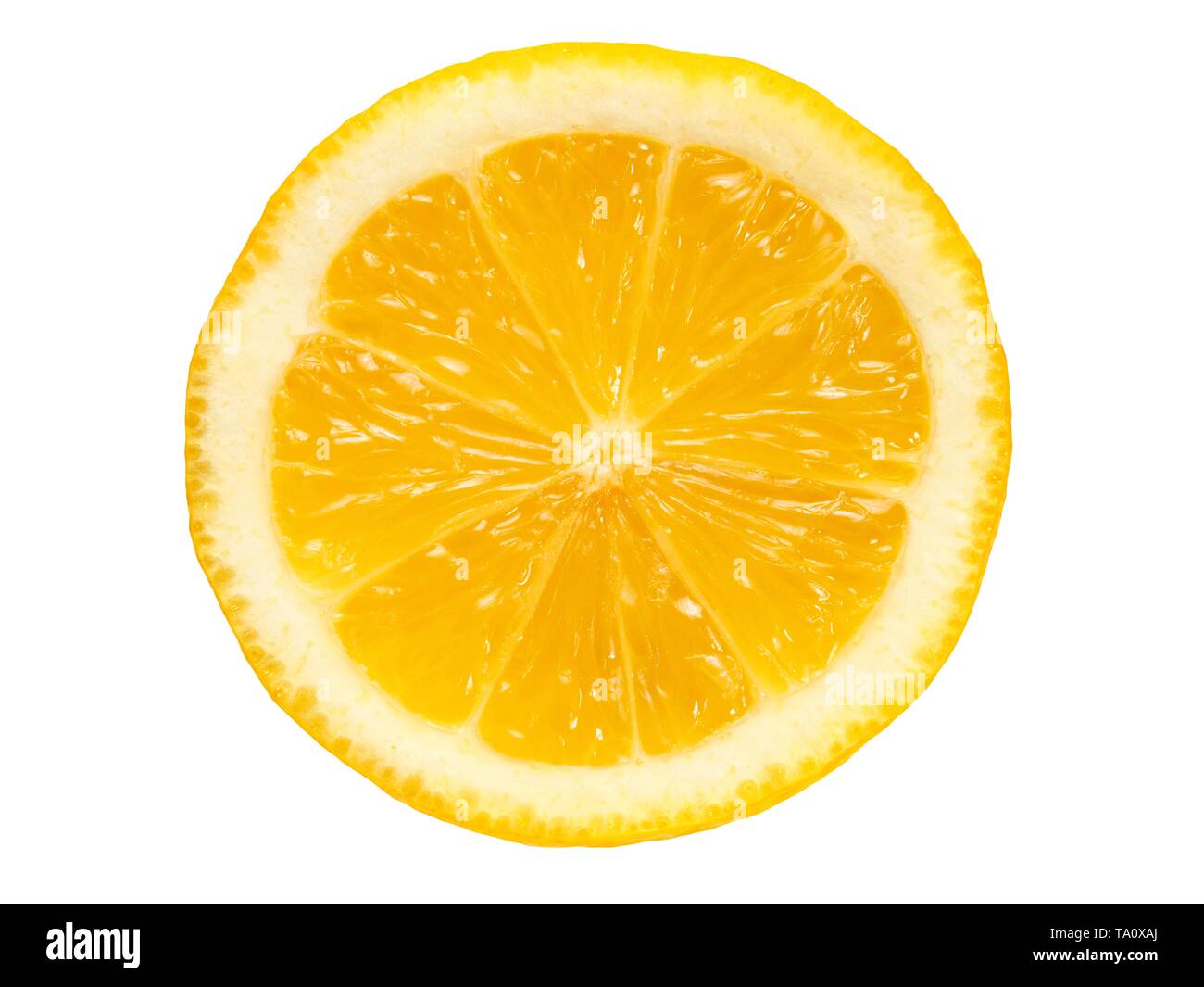 Juicy lemon slice isolated on white background Stock Photo - Alamy