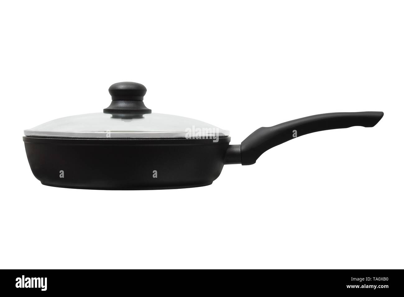 Black frying pan isolated on white background Stock Photo - Alamy