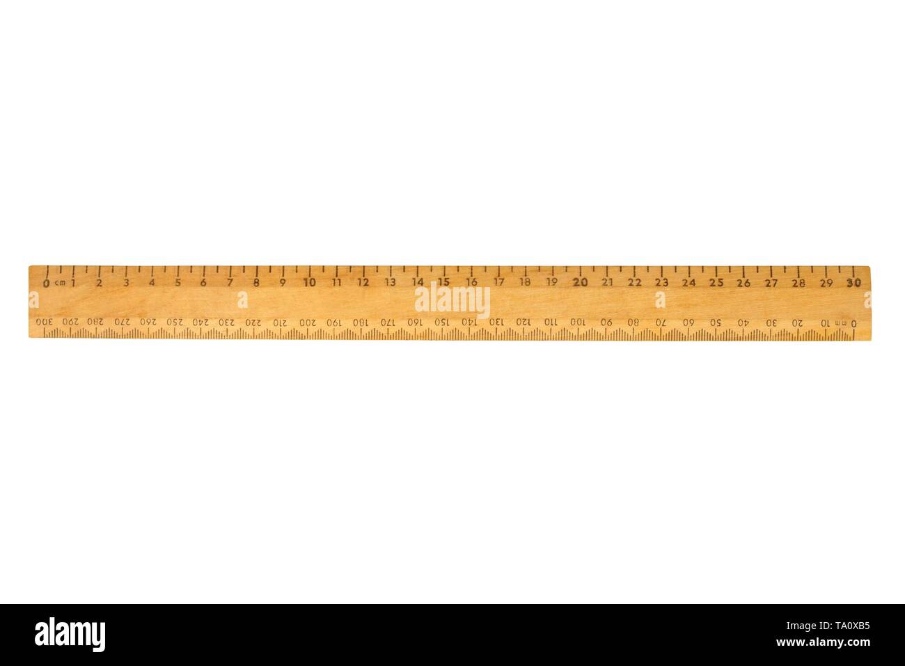 Long wooden ruler isolated on white background Stock Photo - Alamy