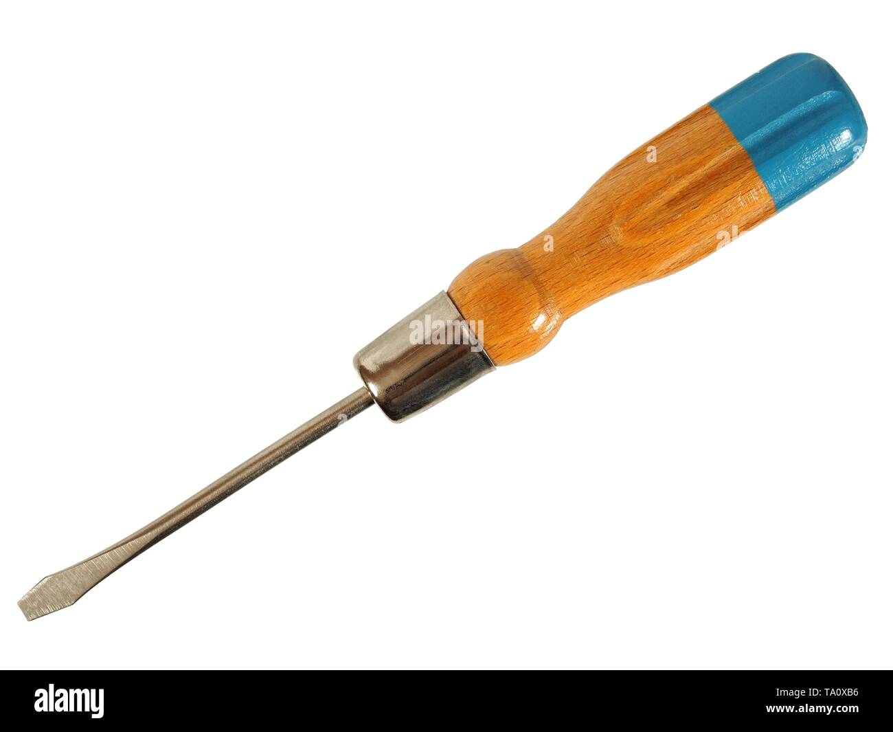 Screwdriver with wooden handle isolated on white background Stock Photo ...