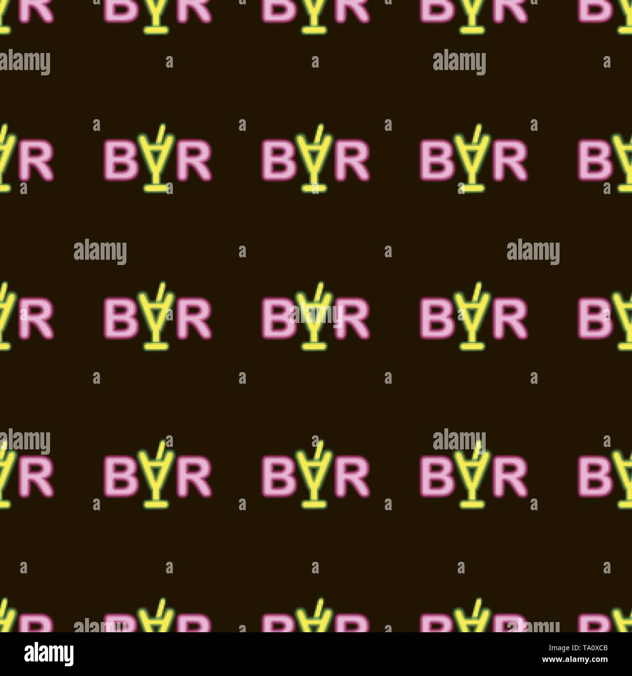 Vector abstract neon bright glowing flashing text bar on black ...