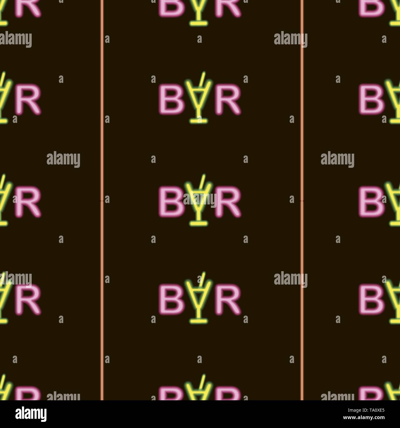 abstract neon bright glowing flashing text bar on black background ...