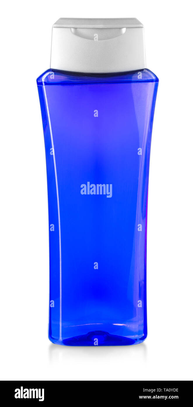 Blue shower gel bottle isolated on white background Stock Photo - Alamy