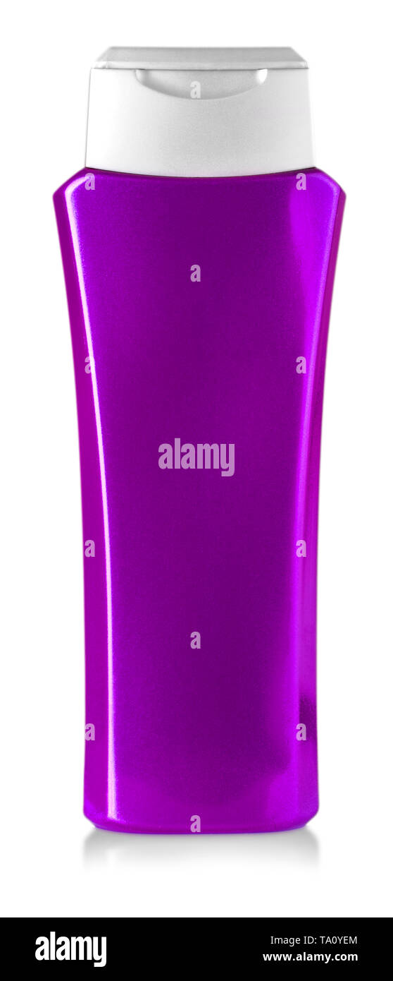 Purple shower gel bottle isolated on white background Stock Photo - Alamy