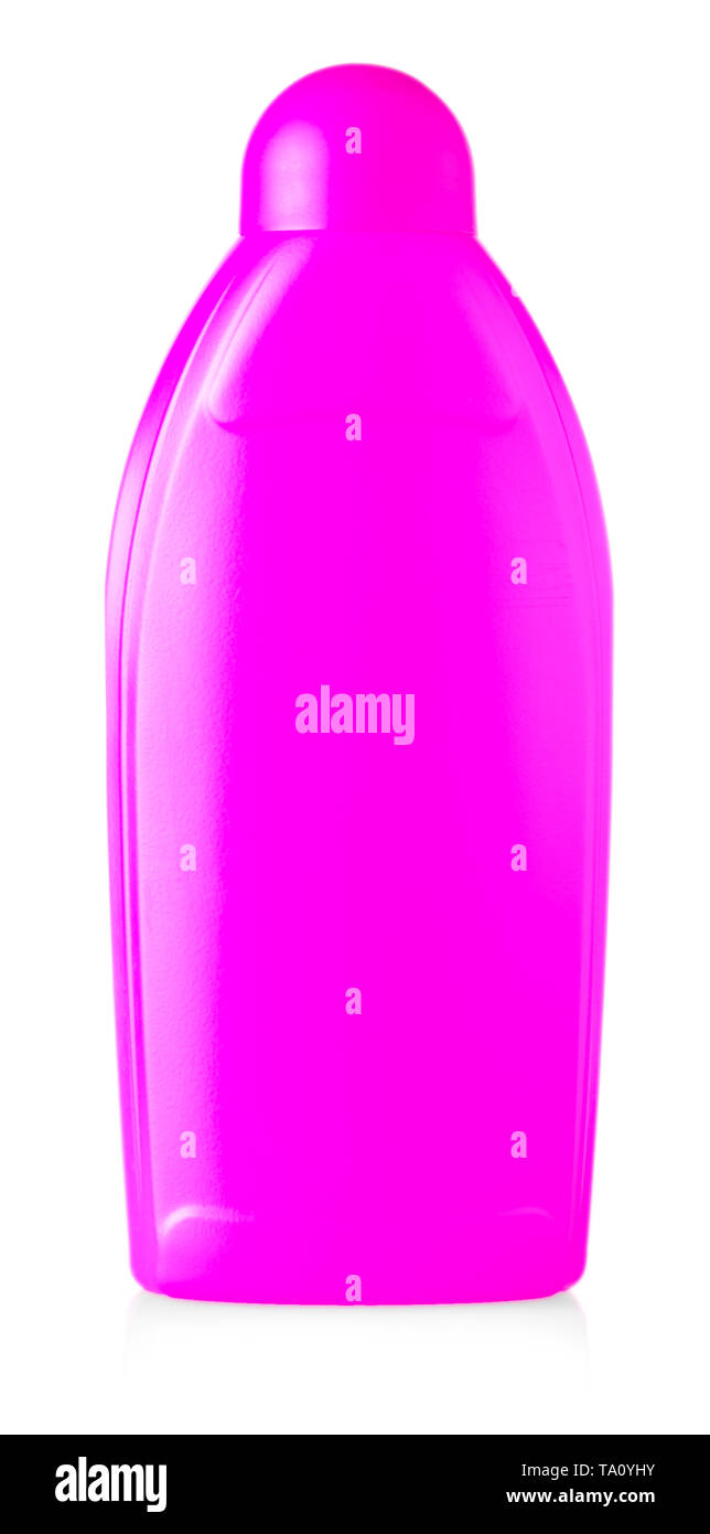 Pink bottle with household chemicals isolated on white background Stock ...