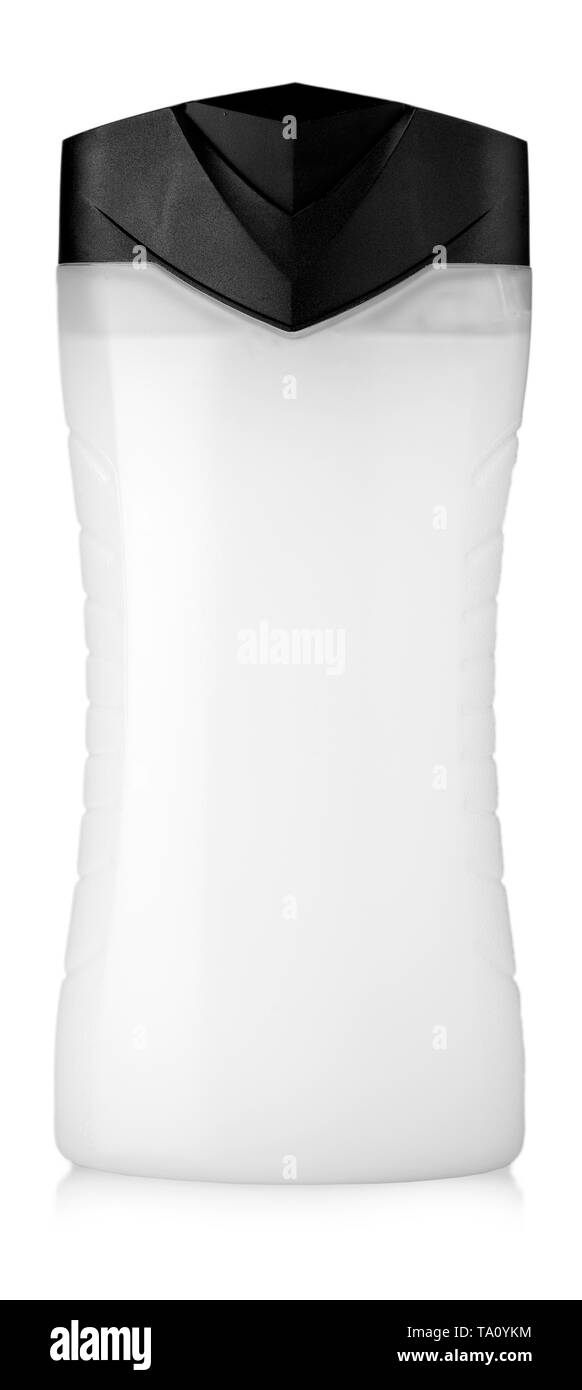 White shower gel bottle isolated on white background Stock Photo - Alamy