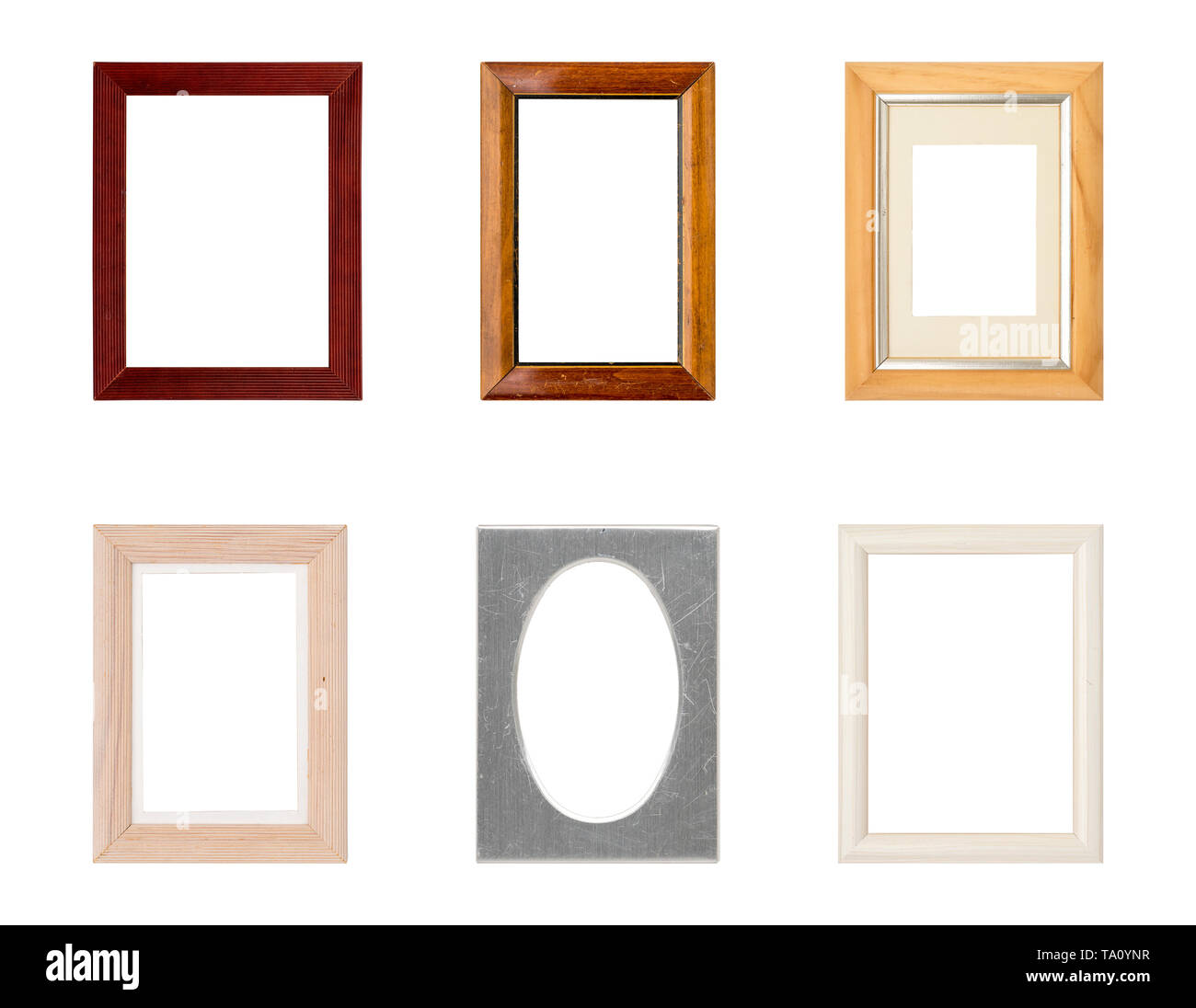 set of old picture frames with passepartout, isolated on white Stock ...