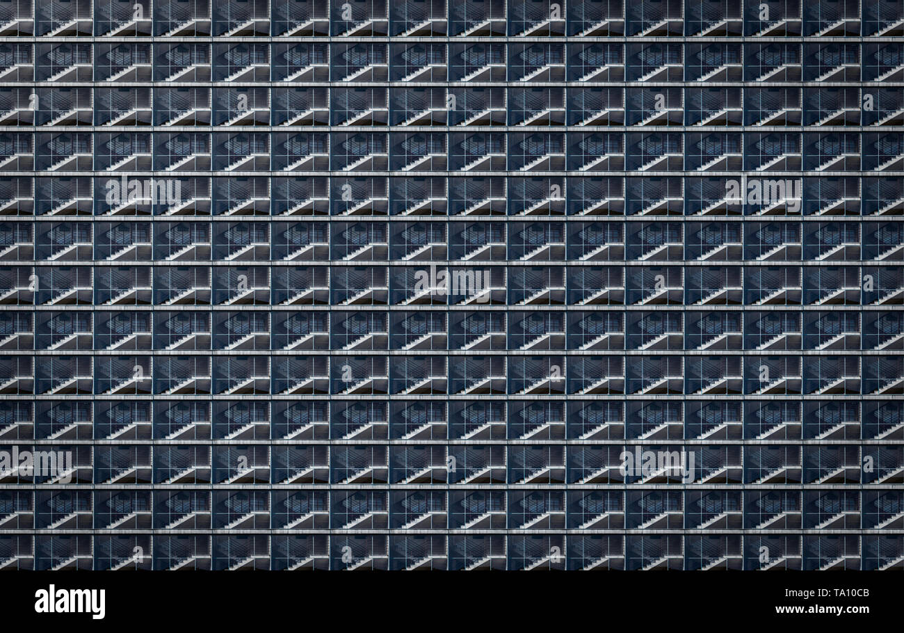 architectural pattern, window facade with staircases Stock Photo - Alamy