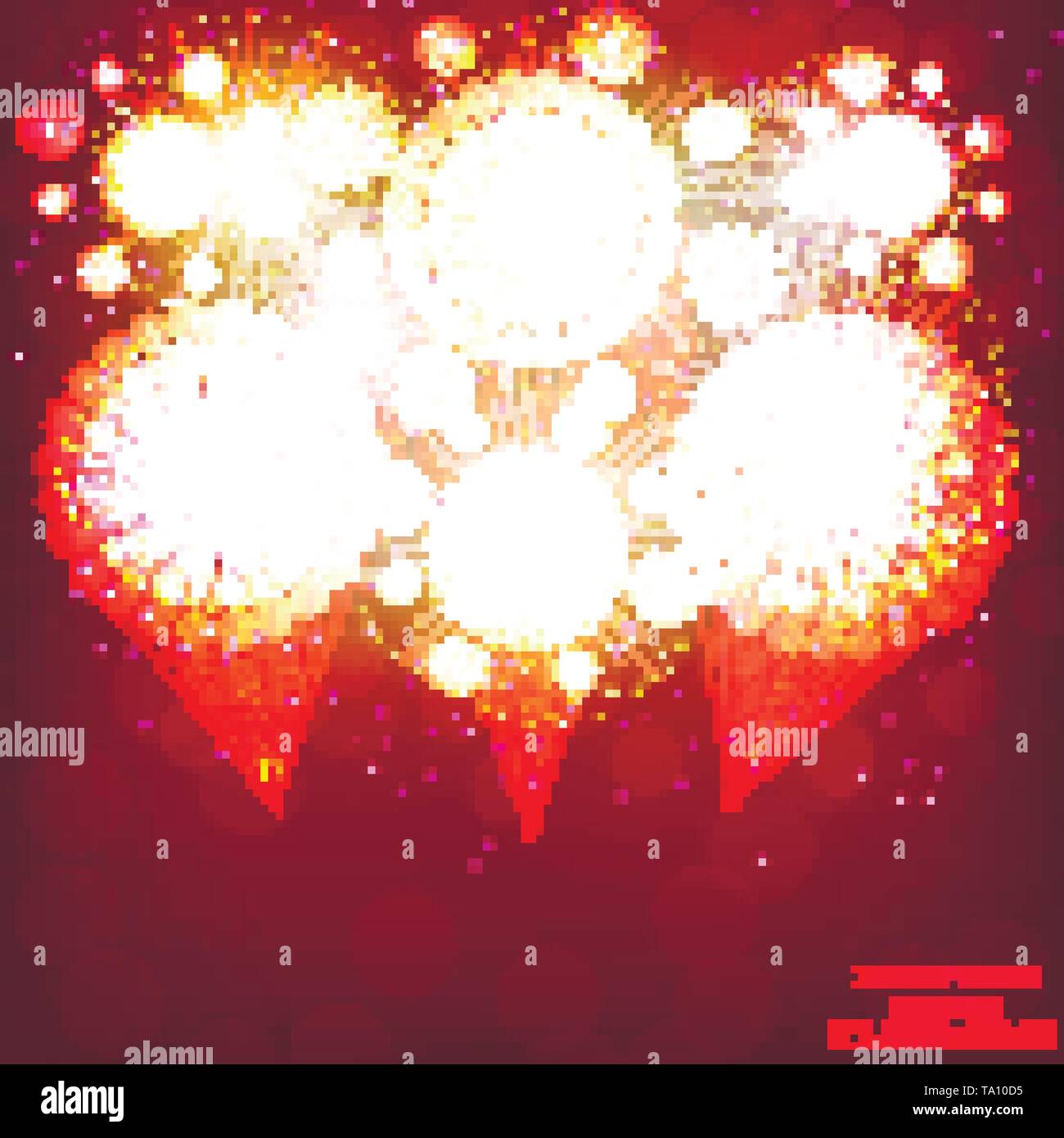 Brightly Red Fireworks. Holiday fireworks background. Illustration of ...
