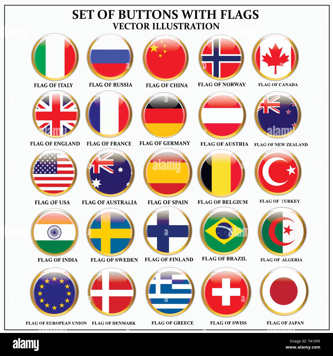Bright set of banners with flags. Colorful illustration with flags of ...