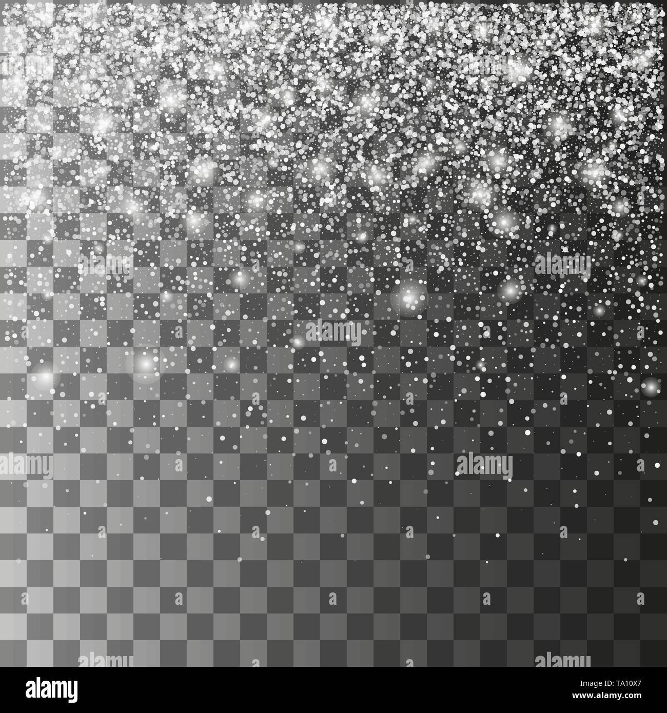 Realistic falling snowflakes on transparent background. Vector ...