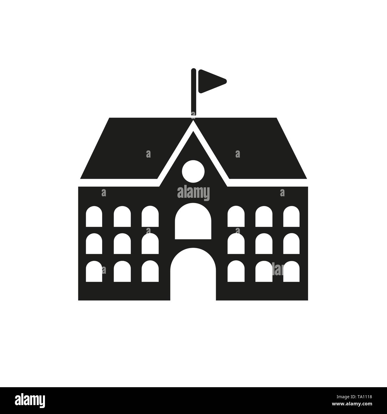 School icon. Campus and university, building symbol. Flat design. Stock - Vector illustration ...