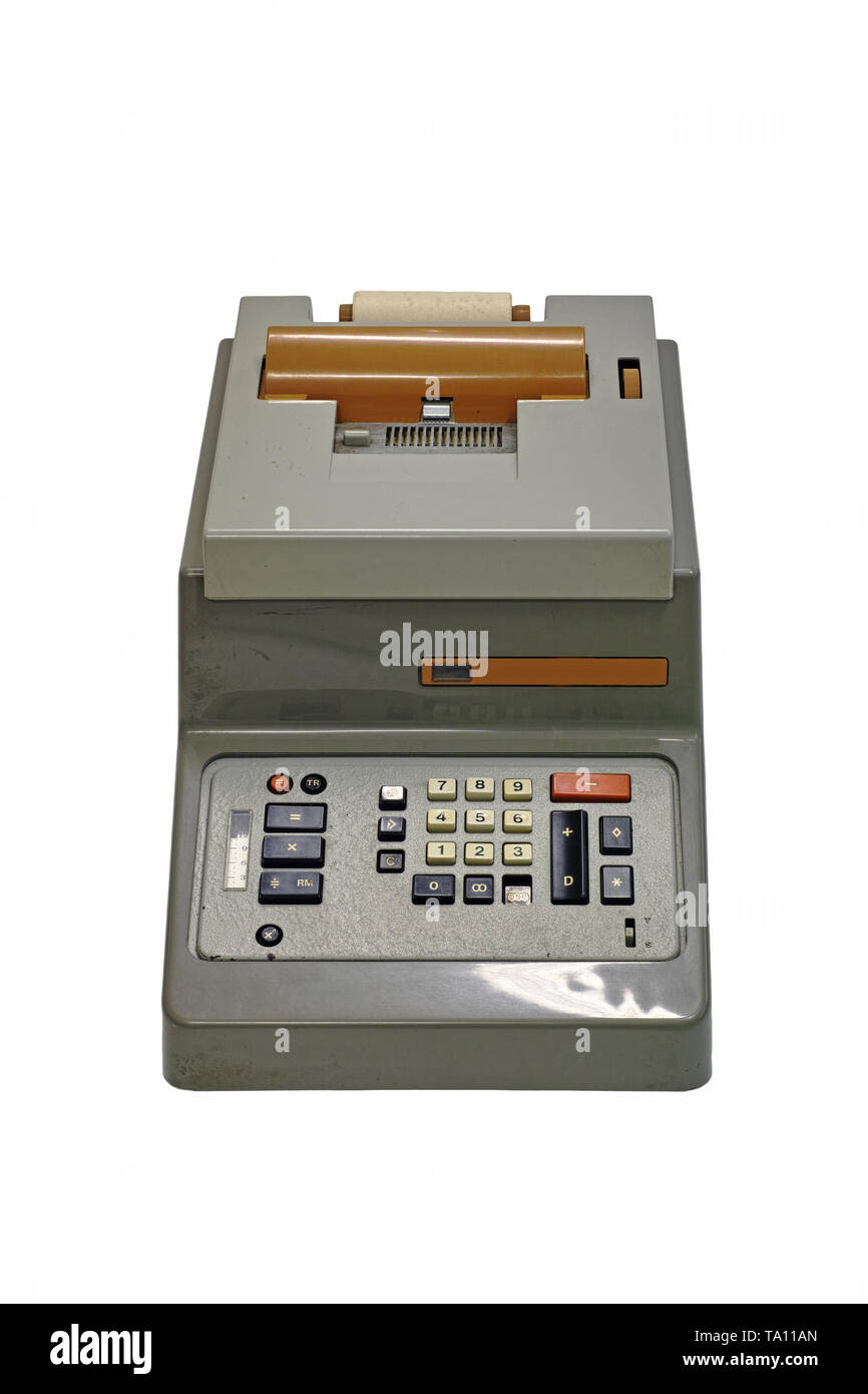 electromechanical calculator,vintage technology,60s Stock Photo - Alamy