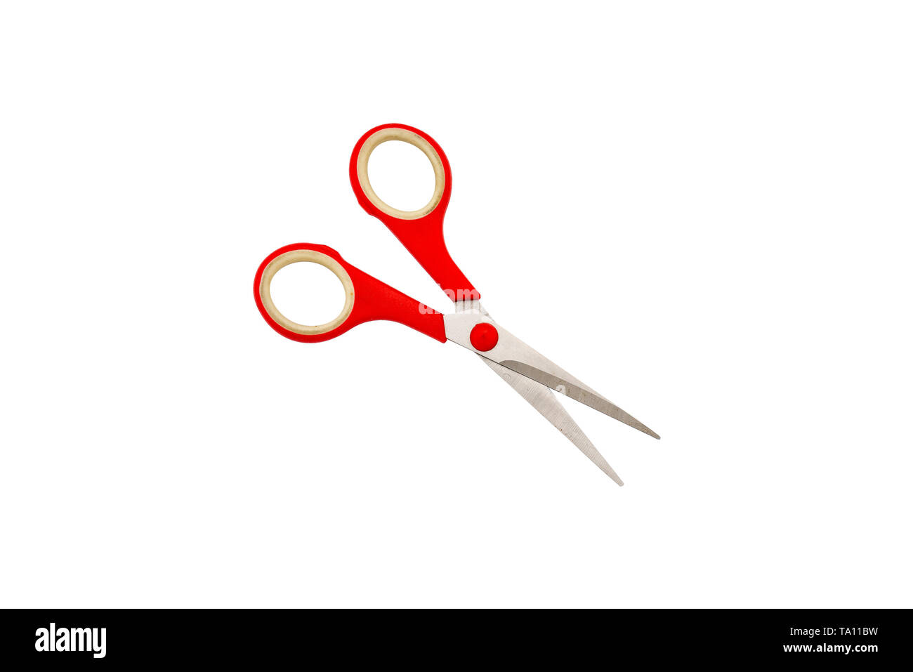 old red children scissors, isolated on white Stock Photo - Alamy