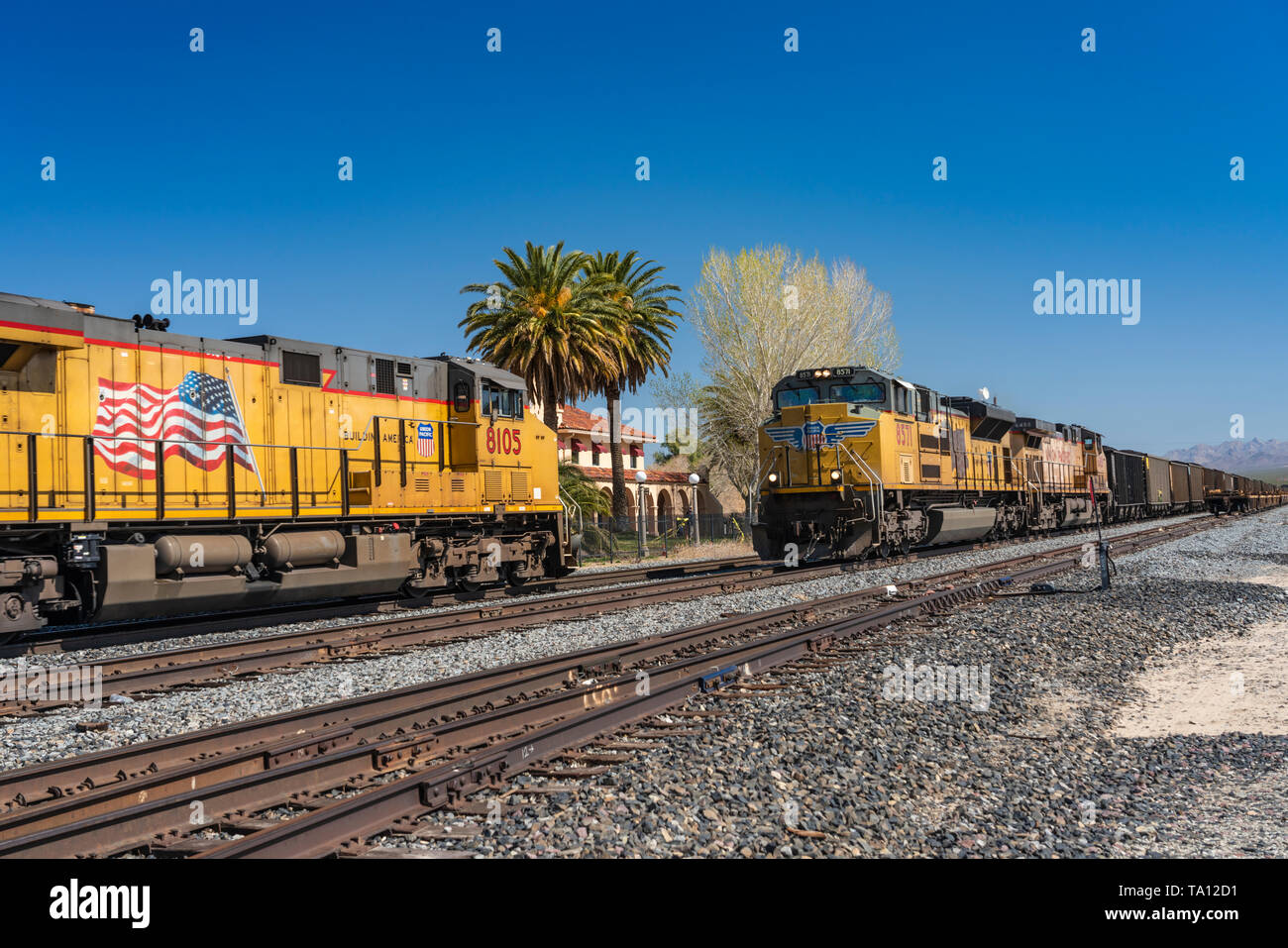 Desert Freight Train High Resolution Stock Photography and Images - Alamy