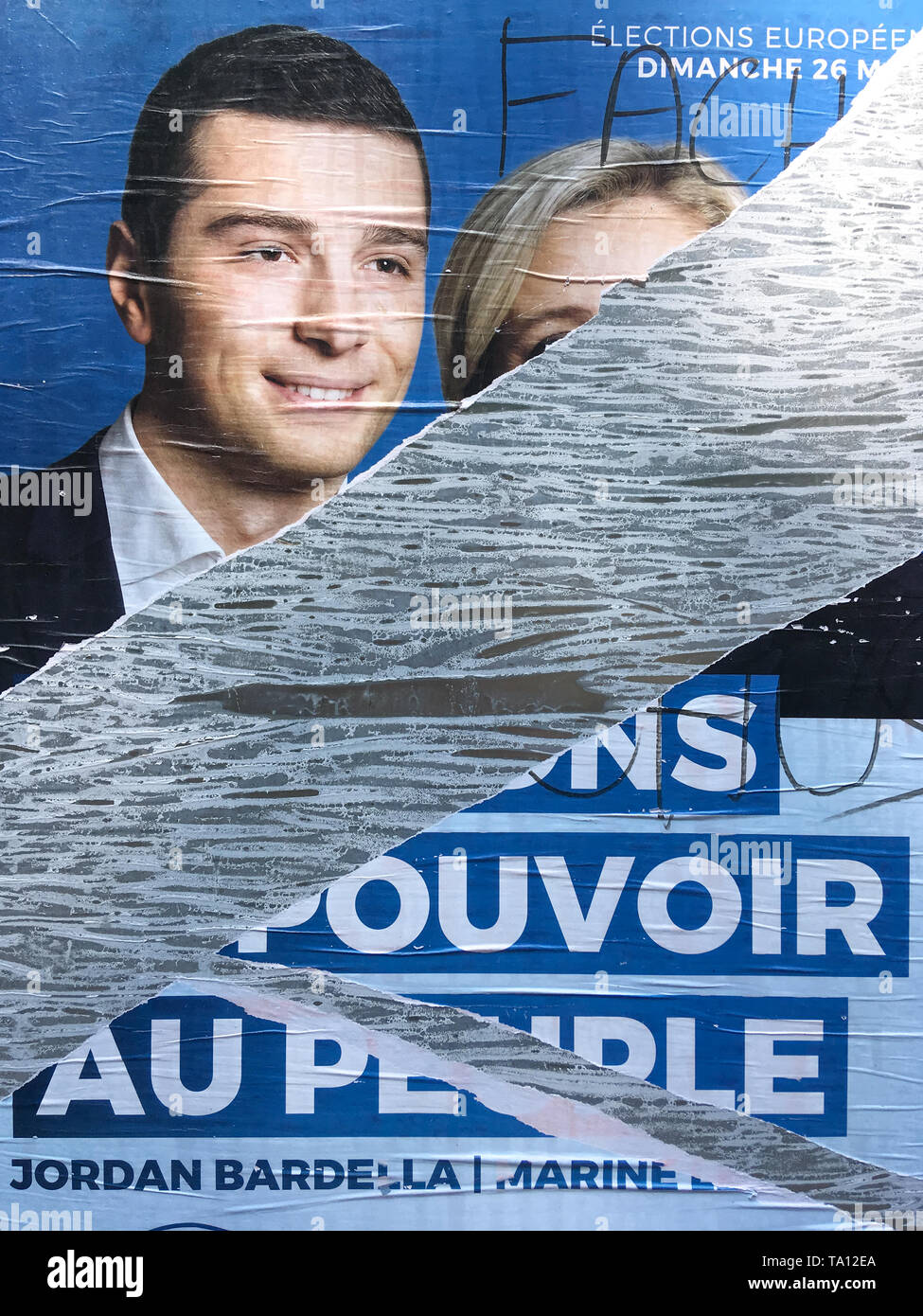 European Elections: Rassemblement National Political poster, Lyon ...