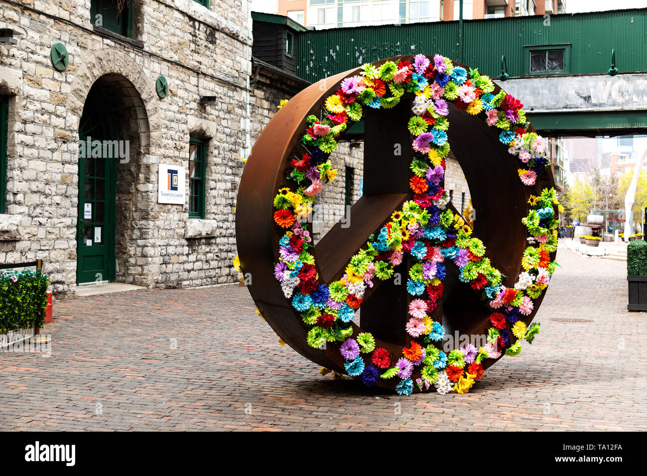 Peace sign in the distillery district hi-res stock photography and ...