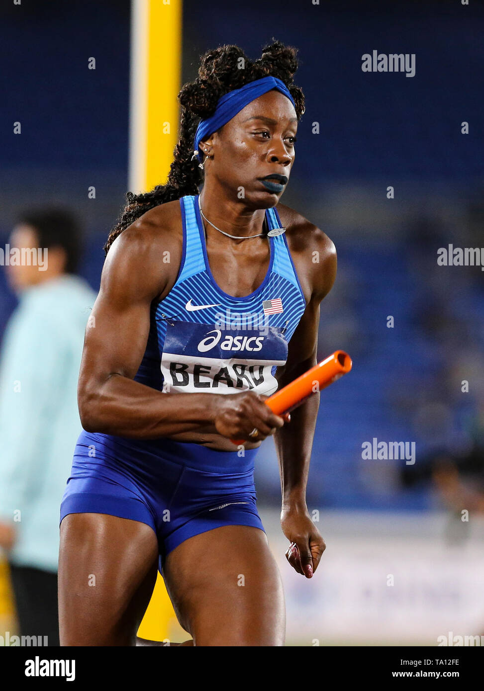 YOKOHAMA, JAPAN - MAY 12: Jessica Beard of the USA n the women's 4x400m ...