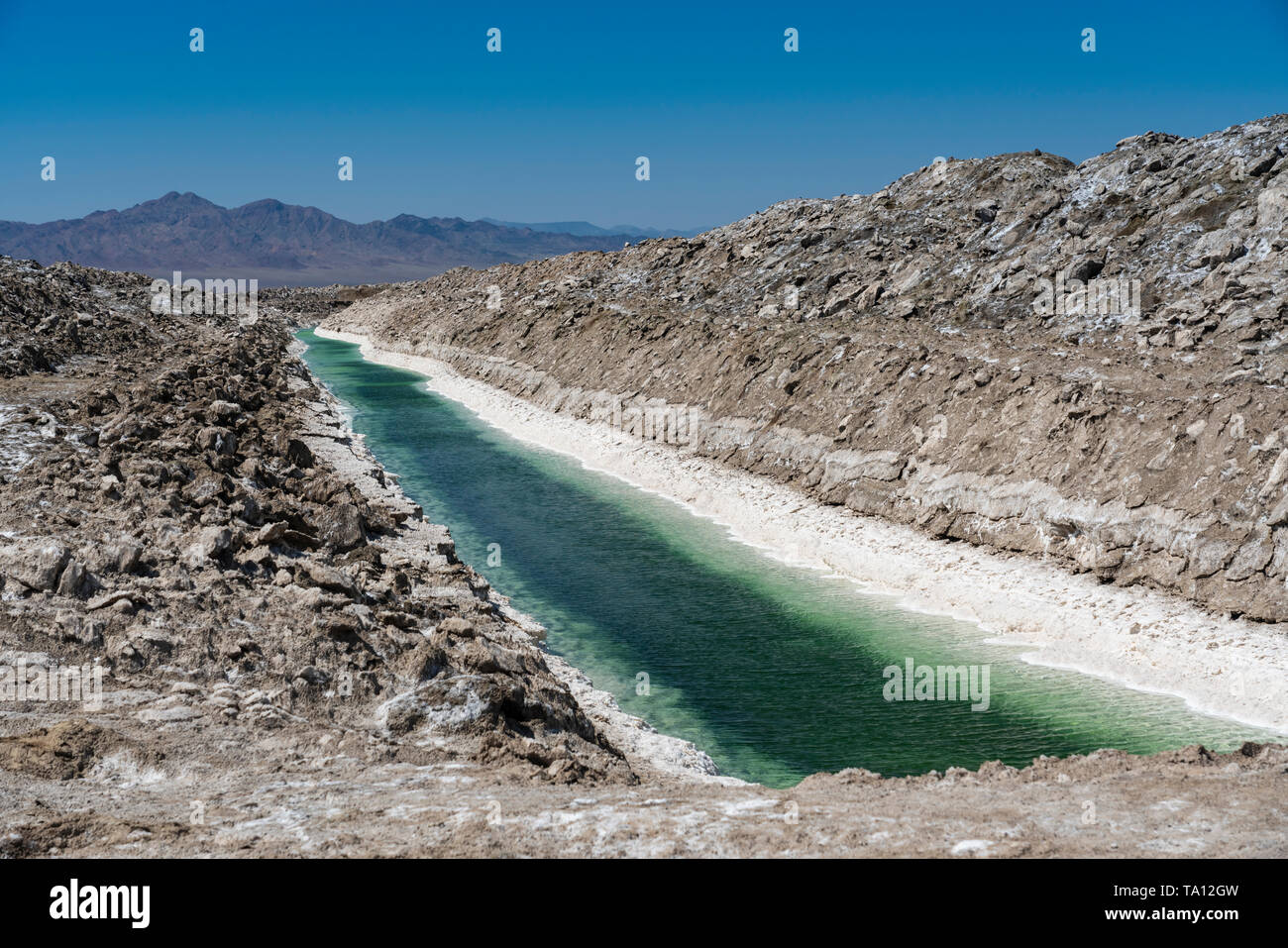 Mining activities on Bristol Dry Lake near Amboy, California, USA Stock ...