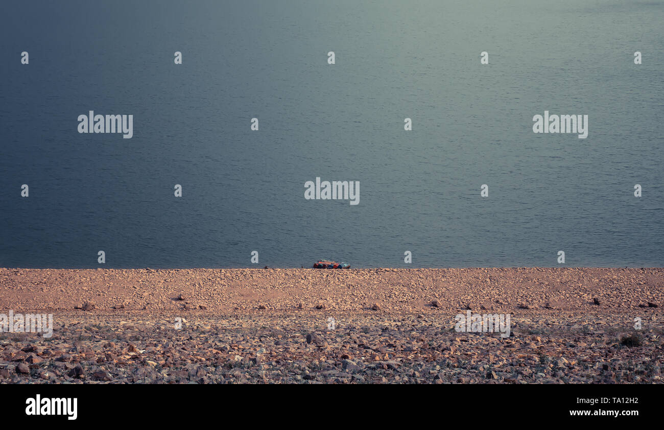 Aerial view of calm sea water. Top view of a clean ocean water near a ...
