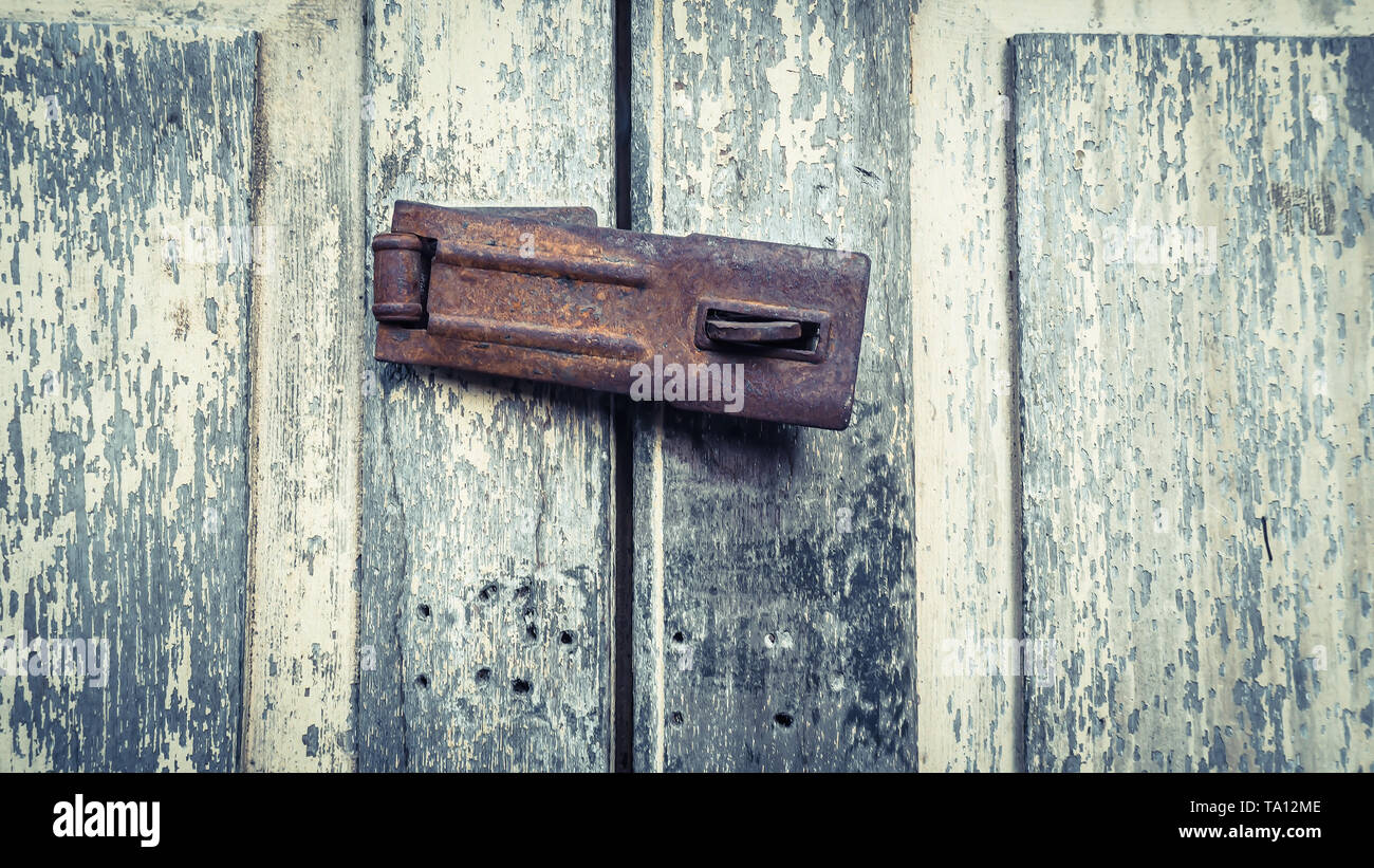 Vintage rustic stain old lock stain U line Hasp Hardened Staple ...