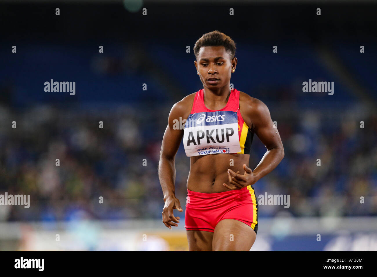 YOKOHAMA, JAPAN - MAY 12: Isila Manukip Apkup of Papua New Guinea in ...