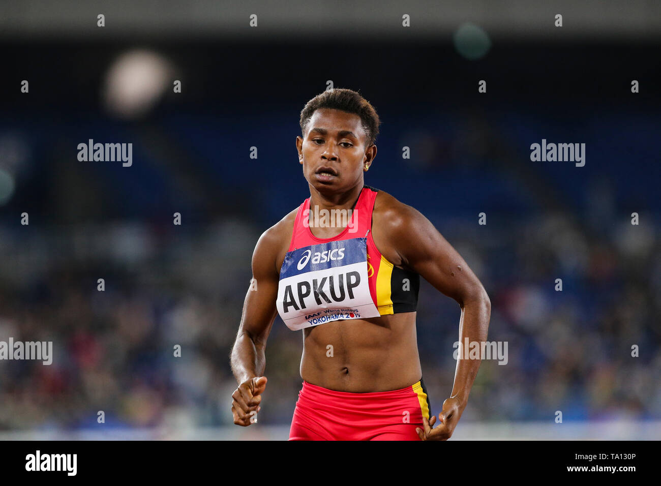 YOKOHAMA, JAPAN - MAY 12: Isila Manukip Apkup of Papua New Guinea in ...
