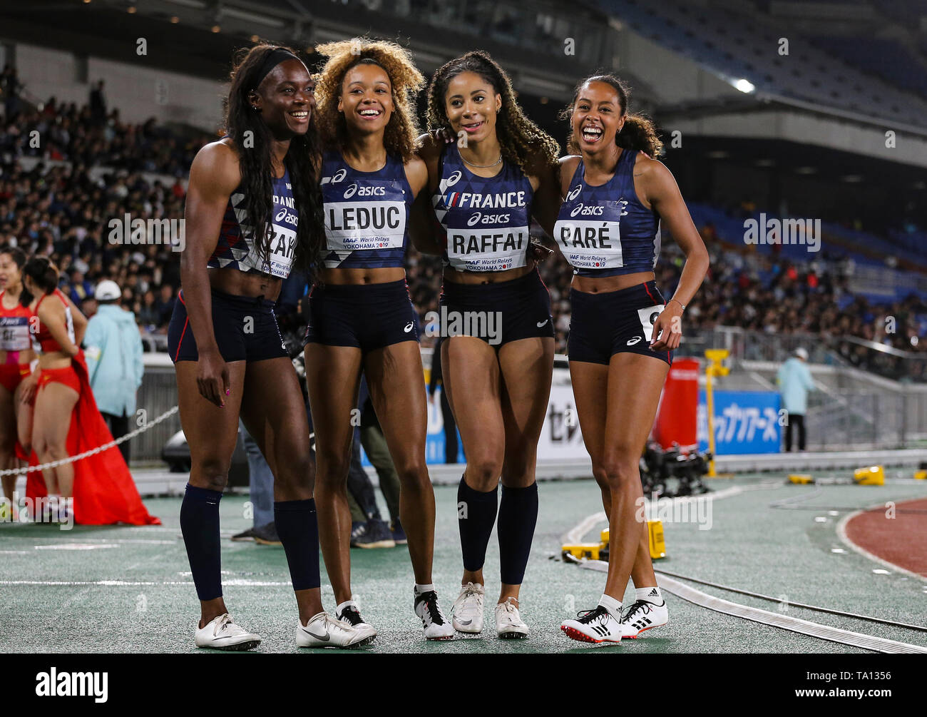 YOKOHAMA, JAPAN - MAY 12: Carolle Zahi, Cynthia Leduc, Estelle Raffai ...