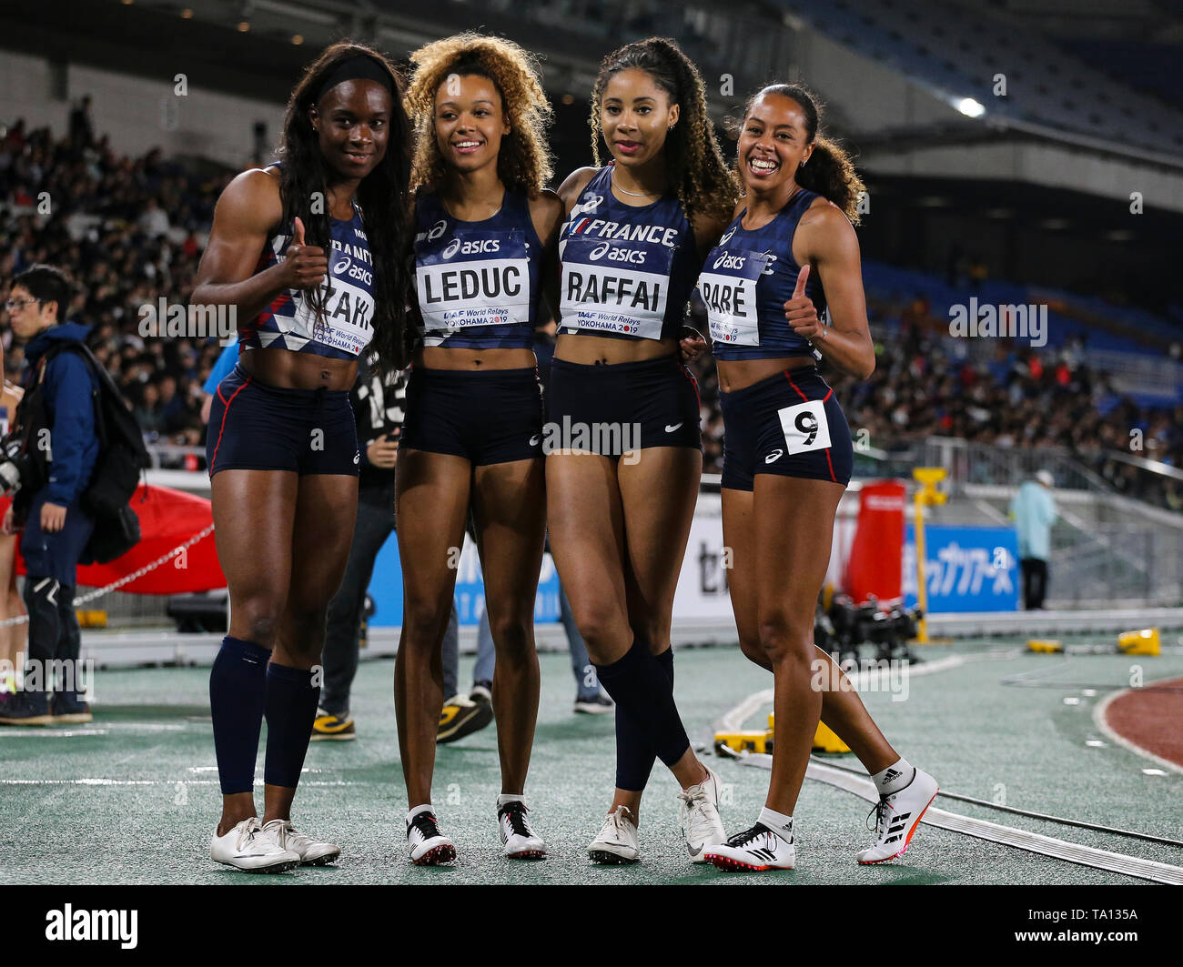 YOKOHAMA, JAPAN - MAY 12: Carolle Zahi, Cynthia Leduc, Estelle Raffai ...