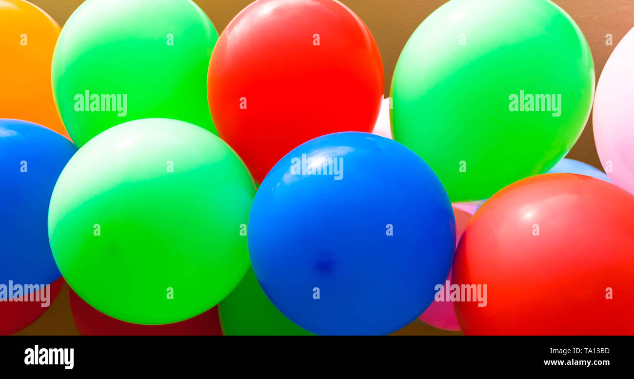 Multycolored balls. Balloons. Celebration. A lot of bright colorful ...