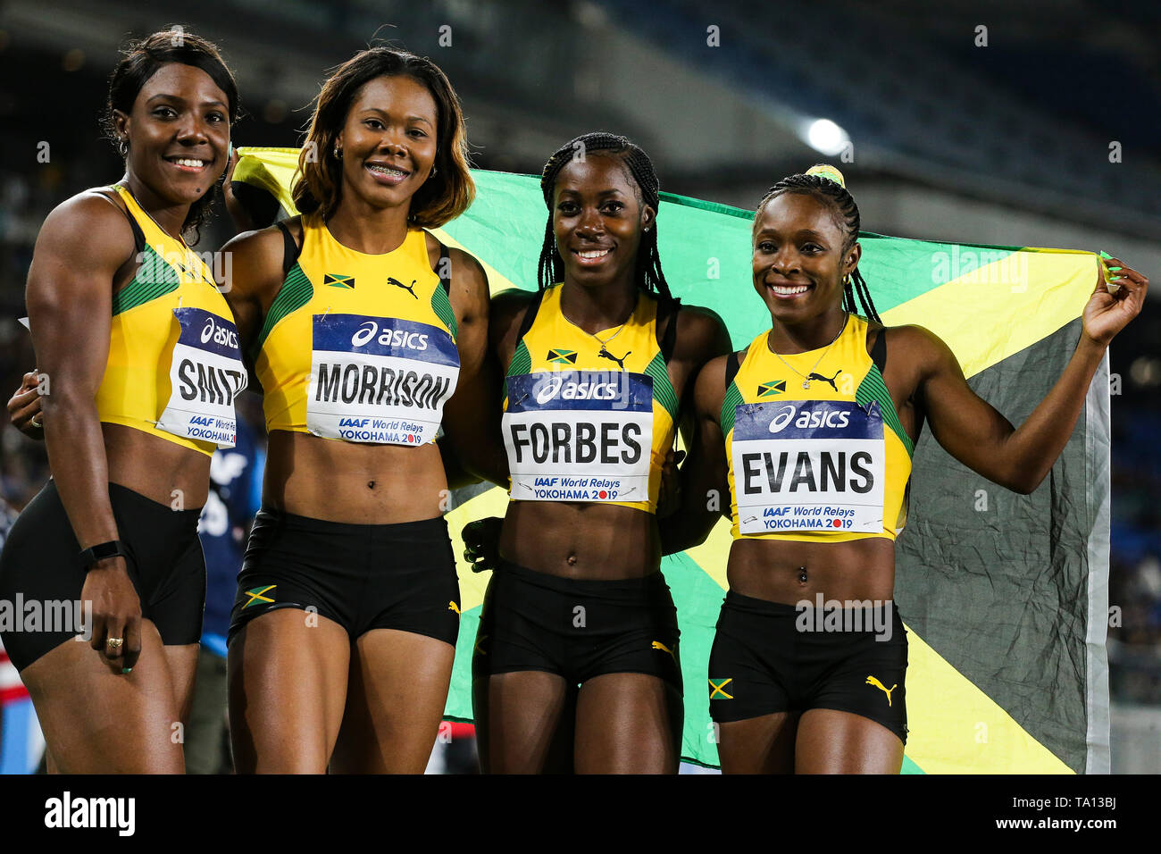 YOKOHAMA, JAPAN - MAY 12: Jonielle Smith, Natasha Morrison, Shashalee ...