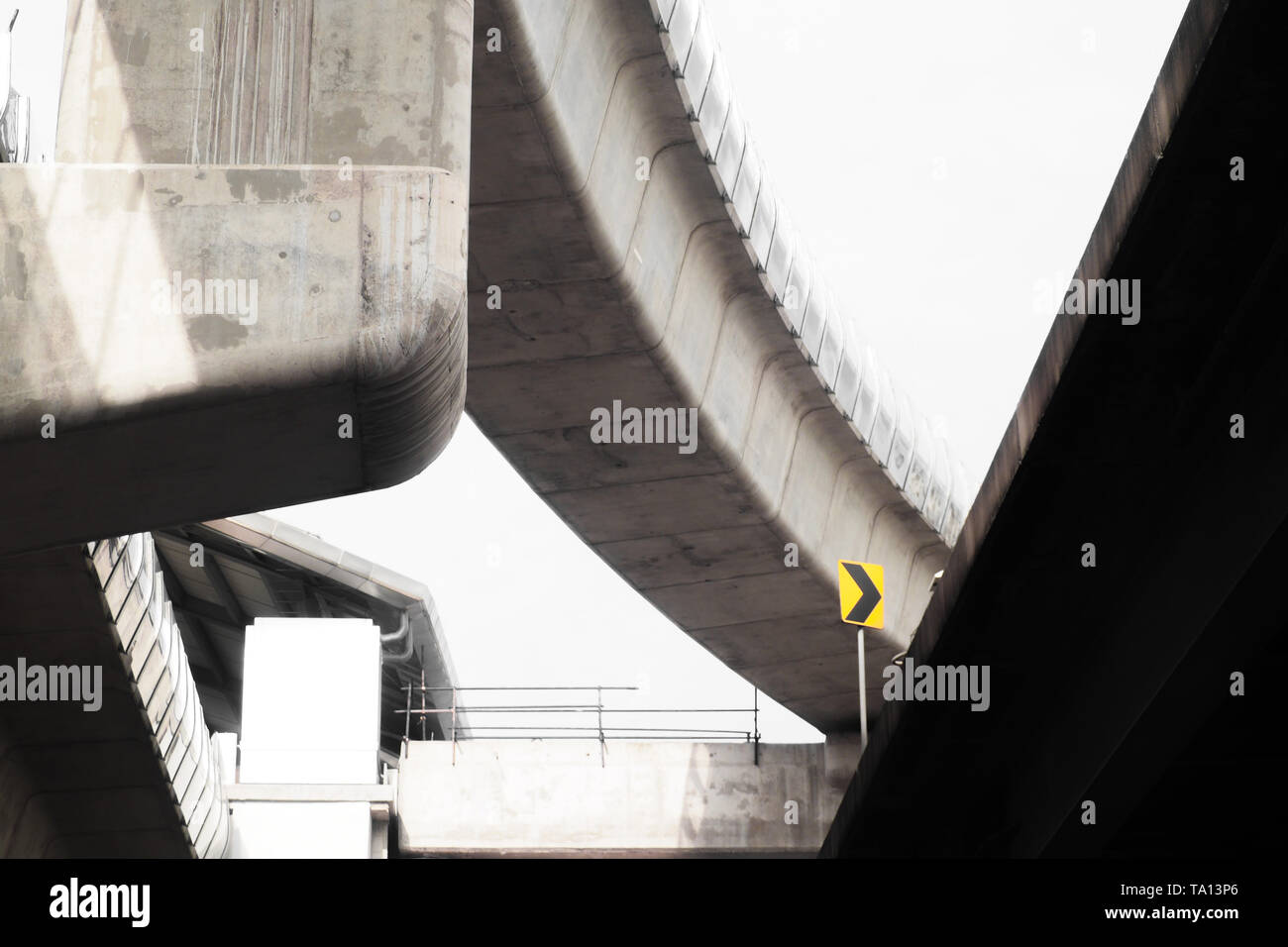 Highway overpass and road in flat style. Modern urban life conceptual ...