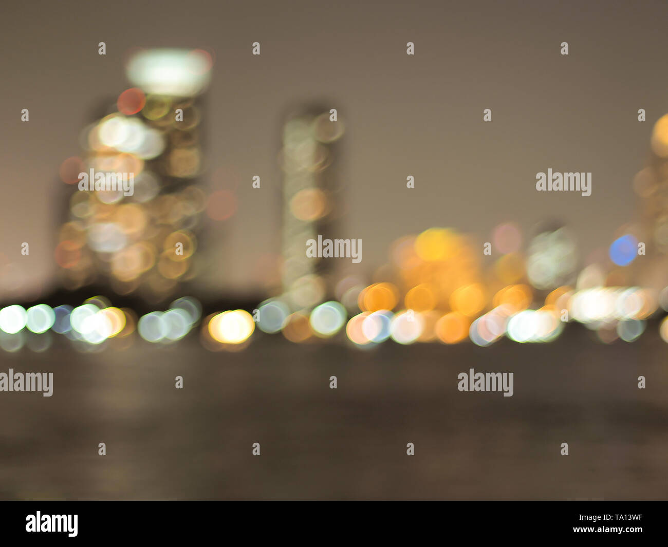 Abstract urban night light bokeh defocused background and fisher in ...