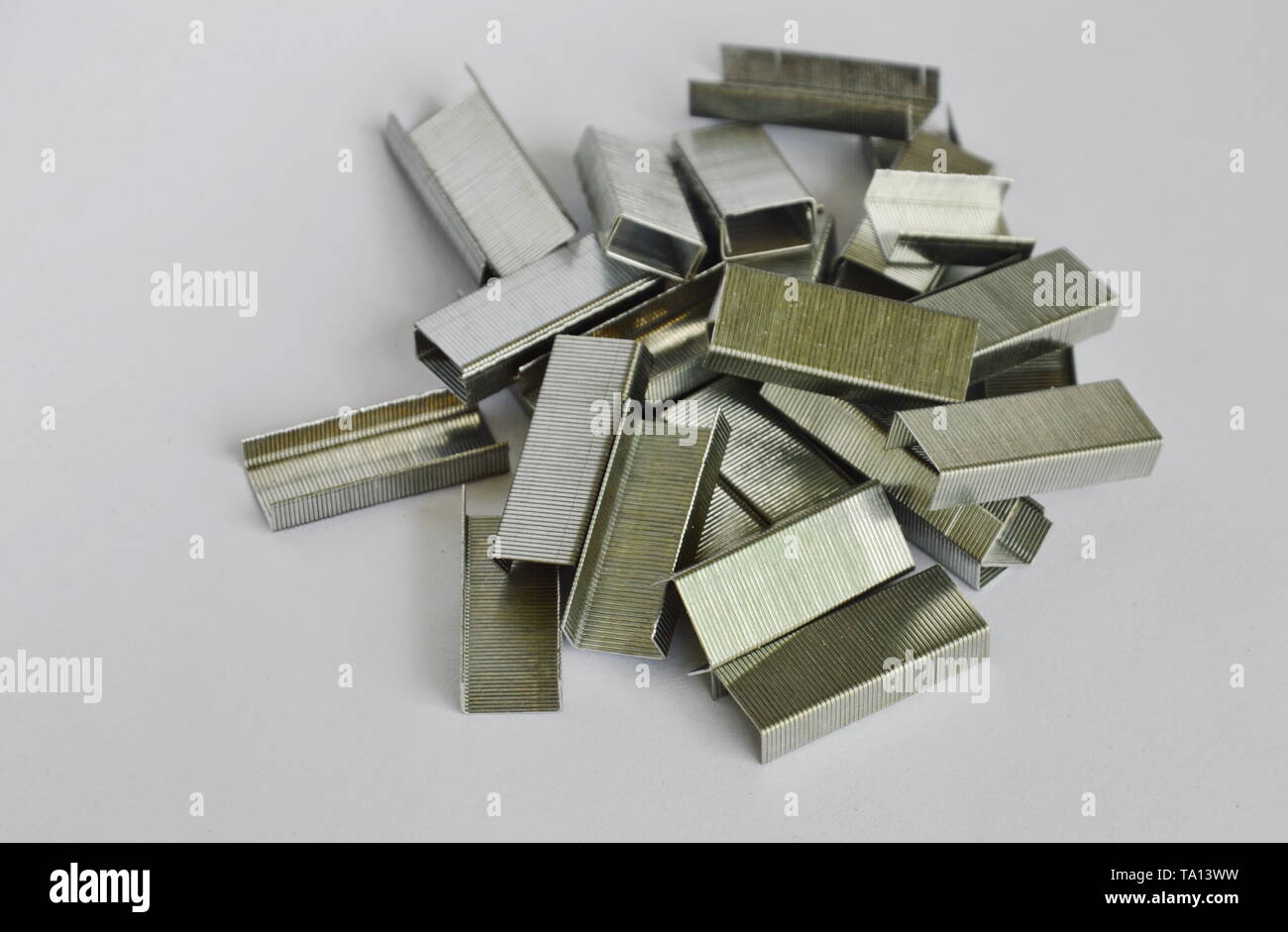 refill stapler wire on white background Stock Photo - Alamy