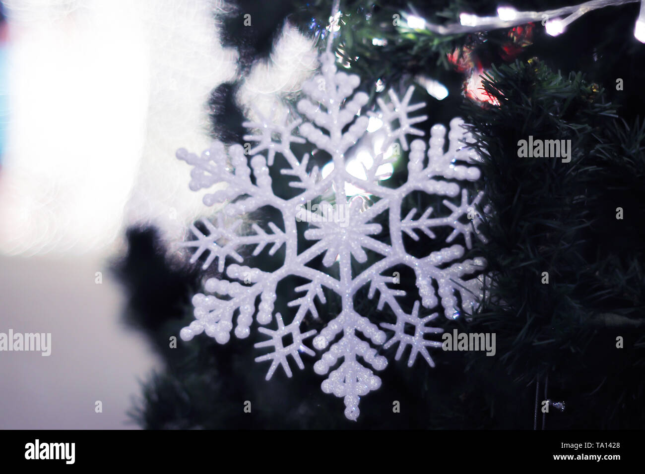 Blinking lights on frame snowflakes hi-res stock photography and images ...