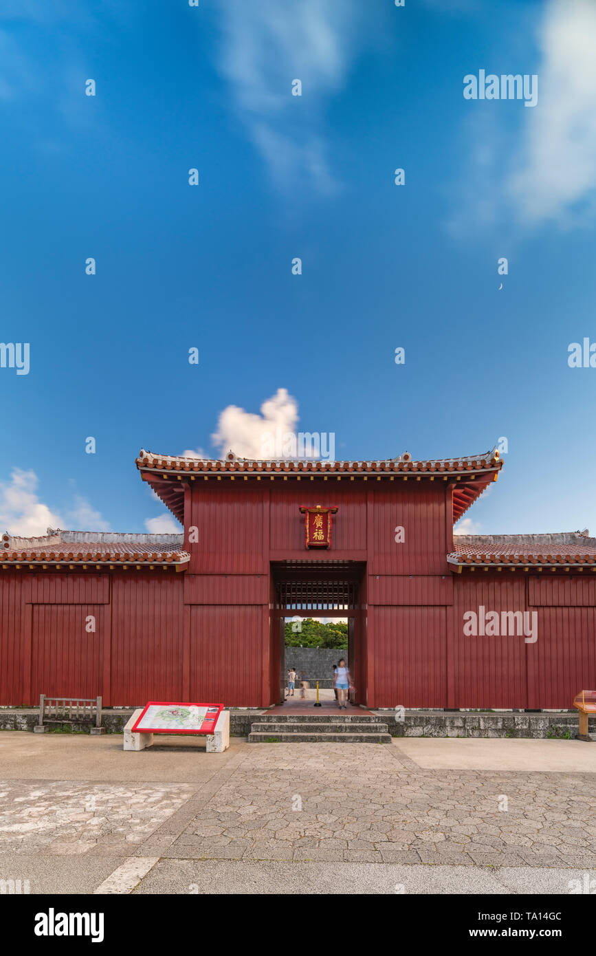 Bifukumon gate of Shuri Castle's in the Shuri neighborhood of Naha, the ...