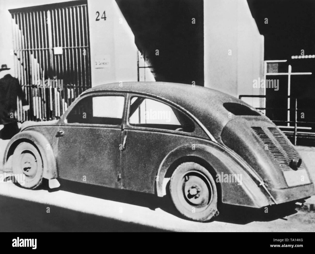 A forerunner of the VW Beetle, the Porsche Type 32, built for NSU, in ...