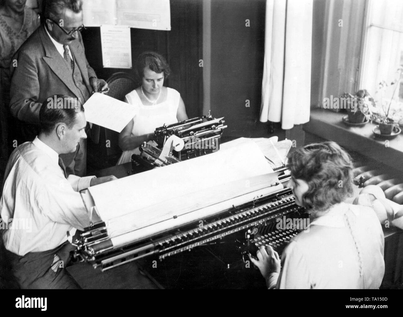 Counting votes at the Berlin electoral office on the occasion of the ...