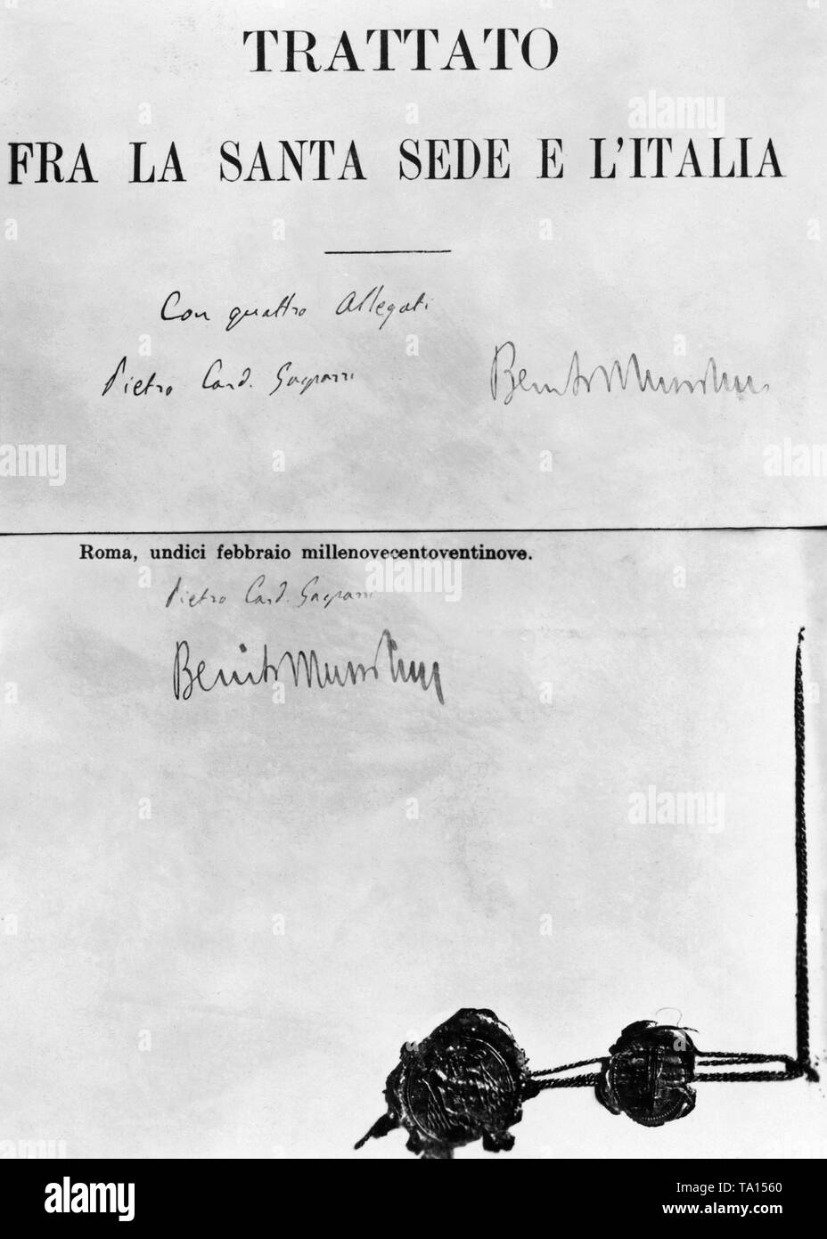 Above the first side of the Treaty between the state of Italy and the ...