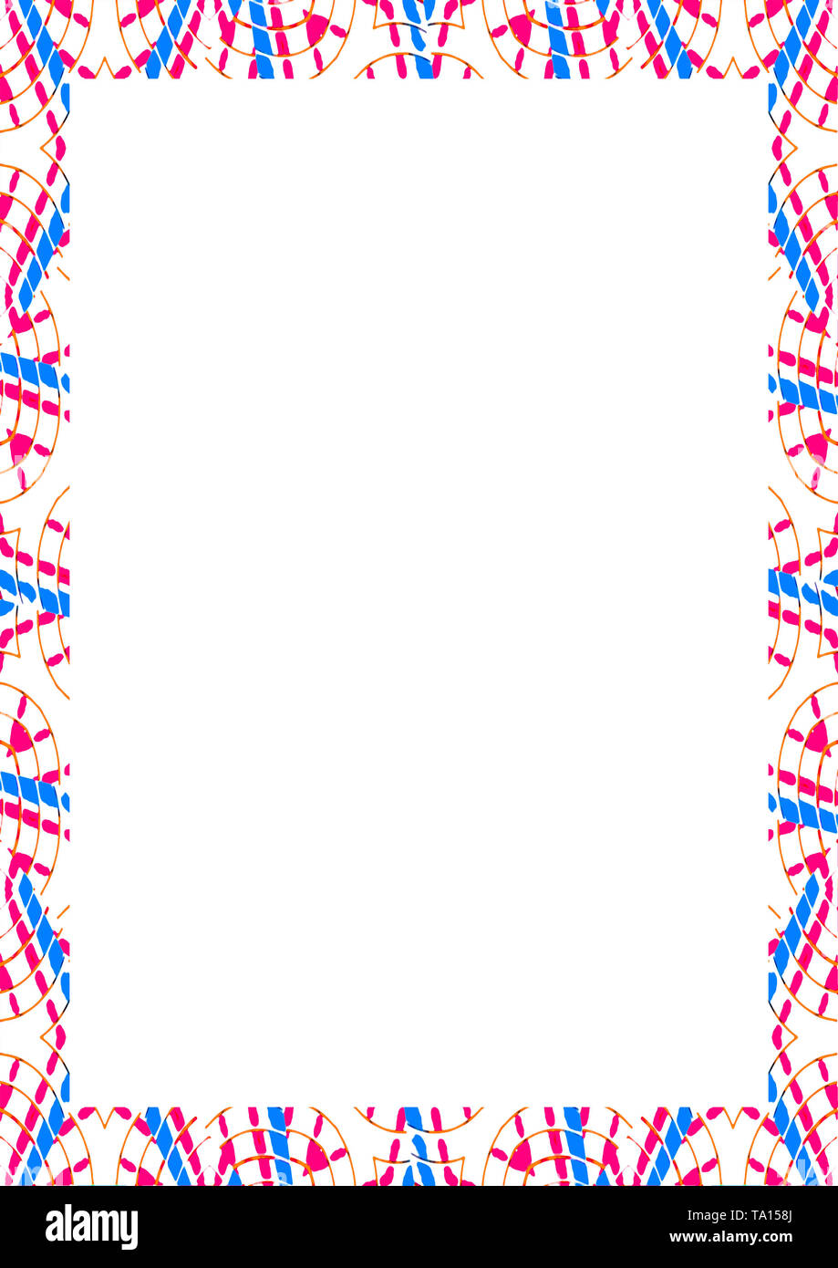 White frame background with decorated design borders Stock Photo - Alamy